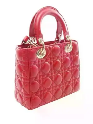Dior 2015-2026 Small Lambskin Cannage Myabcdior Lady Satchel - Red