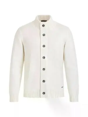GIANNI LUPO High-neck Button-up Cardigan - Neutrals