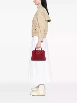 Prada 2010-2026 Small Saffiano Lux Promenade Satchel - Red