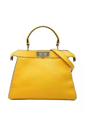 Fendi 2010-2026 Medium Calfskin Selleria Peekaboo Iseeu Satchel - Yellow