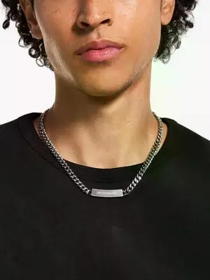 Emporio Armani Logo-plaque Curb-chain Necklace