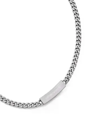 Emporio Armani Logo-plaque Curb-chain Necklace