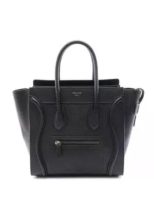 Celine 2000-2026 Micro Drummed Calfskin Luggage Tote Bag - Black