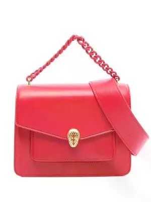 BVLGARI 2020-2026 Leather Serpenti Forever Maxi Chain Top Handle Bag Satchel - Red