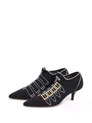 Marni Printed Buckle Pointed-toe Ankle Boots