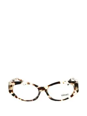 Versace Tortoiseshell-effect Cat-eye Glasses - Brown