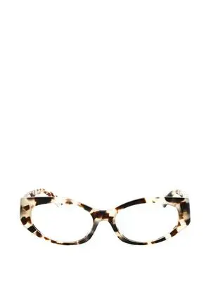 Versace Tortoiseshell-effect Cat-eye Glasses - Brown