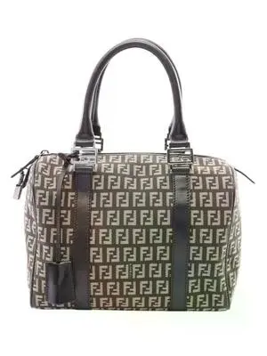 Fendi 2000-2010 Zucchino Canvas Handbag - Brown