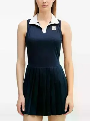 Lacoste Heritage Pleated Sleeveless Mini Dress - Blue