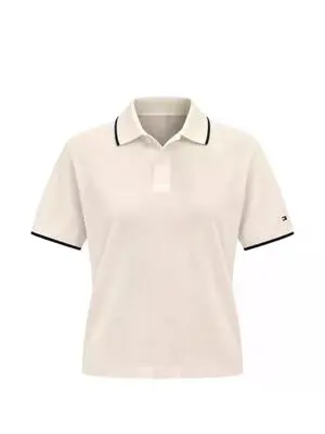 Tommy Hilfiger Contrast-trim Knitted Polo Shirt - Neutrals