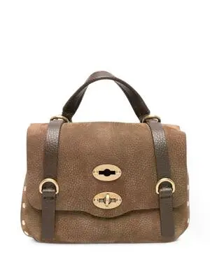 ZANELLATO Baby Postina Stud-embellished Suede Tote Bag