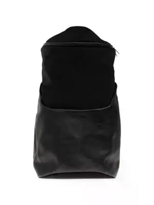 Yohji Yamamoto Gb/lea/ny-b Drape Panelled Backpack