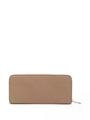 Furla Logo-plaque Pebbled-leather Wallet - Neutrals