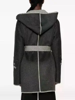 ERMANNO FIRENZE Belted Hooded Coat