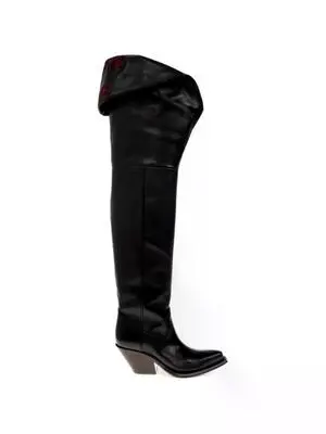 Chloé Azelan Floral-embroidered Leather Boots