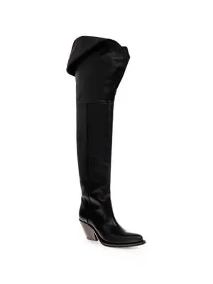 Chloé Azelan Floral-embroidered Leather Boots