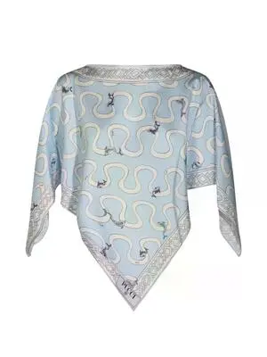 Emilio Pucci Graphic-print Silk Top - Blue