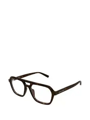 Saint Laurent Pilot-frame Glasses - Brown