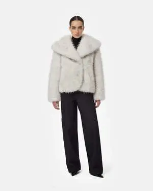 Apparis Yara Tipped Fox Coat - Blanc Multi