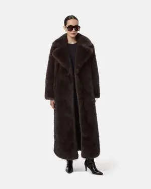 Apparis Gabrielle Sable Maxi Coat - Fauve Multi