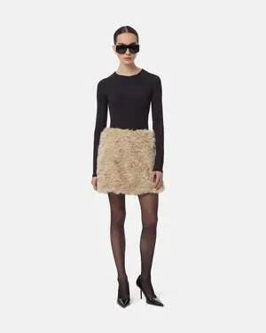 Apparis Pia Sherpa Mini Skirt - Bone
