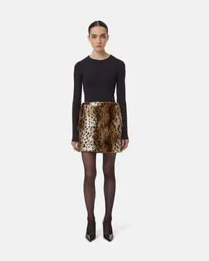 Apparis Pia Shaved Leopard Mini Skirt - Leopard Multi