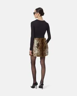 Apparis Pia Shaved Leopard Mini Skirt