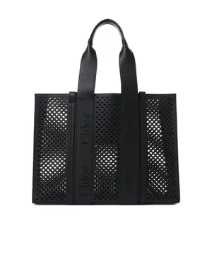 CHLOÉ Woody Cut-out Detailing Leeather Tote Bag