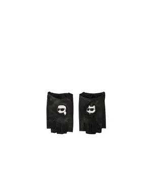 Karl Lagerfeld Ikonik 2.0 Fingerless Gloves - Black