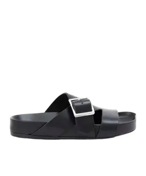 Loewe Ease Buckle Slide In Vegetable-tanned Calfskin - Black