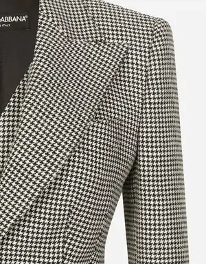 Dolce & Gabbana Short Houndstooth Jacket With Vest