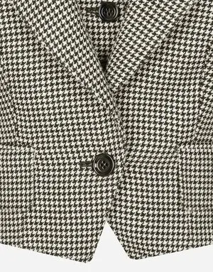 Dolce & Gabbana Short Houndstooth Jacket With Vest