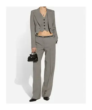 Dolce & Gabbana Short Houndstooth Jacket With Vest