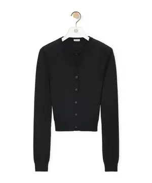 Loewe Draped Cardigan In Cashmere And Silk - Black