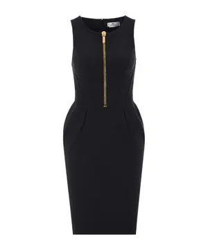 Elisabetta Franchi Zip-front Sleeveless Dress