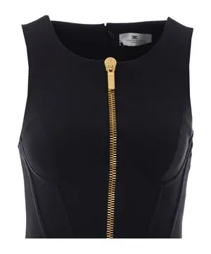 Elisabetta Franchi Zip-front Sleeveless Dress