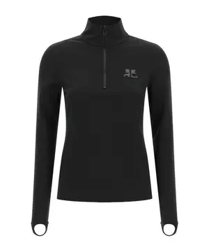 COURREGES Courrèges Zipped Second Skin Mockneck Top