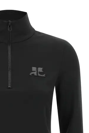 COURREGES Courrèges Zipped Second Skin Mockneck Top