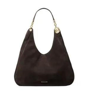 Michael Kors Ellie Large Suede Shoulder Bag - Brown