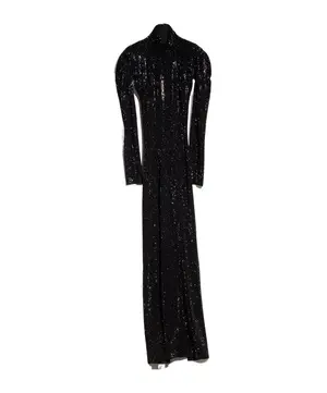 Gucci Stretch Nylon Jersey Dress With Crystals - Black