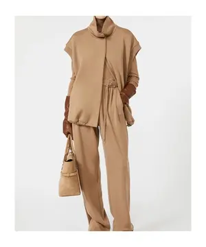 Max Mara Oversized Sleeveless Wool Jersey Jacket