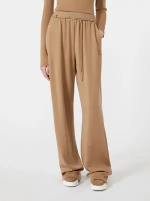 Max Mara Double Wool Jersey Trousers - Camel