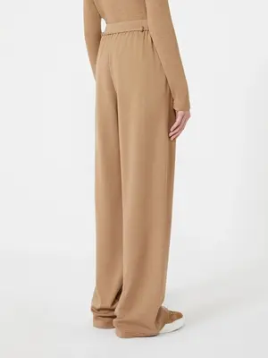 Max Mara Double Wool Jersey Trousers - Camel