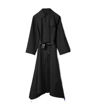 Celine A-line Mac Coat - Black/blue
