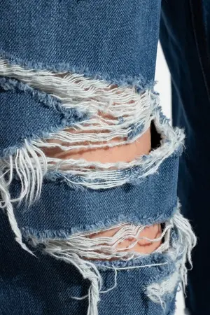 Dolce & Gabbana Dolce Gabbana Logo Plaque Distressed Jeans