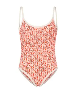 Moncler Logo-print Swimsuit - Orange
