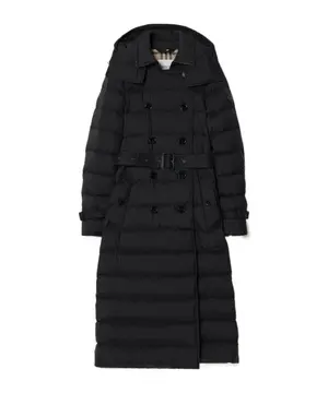 Burberry Long Nylon Audley Puffer Coat - Black