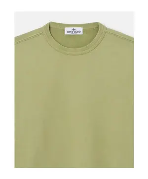 Stone Island Regular-fit Crewneck Sweatshirt With Ribbed Side Bands