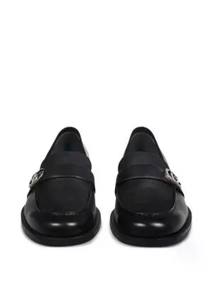 Gucci Double G Leather Loafers - Black