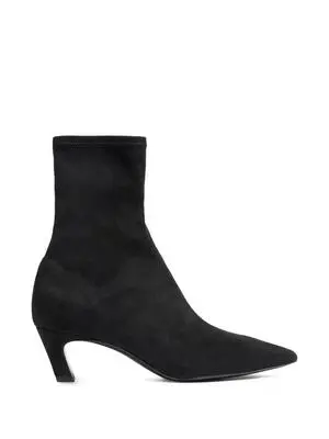 Ash Viva Pointed-toe Heeled Ankle Boots - Black